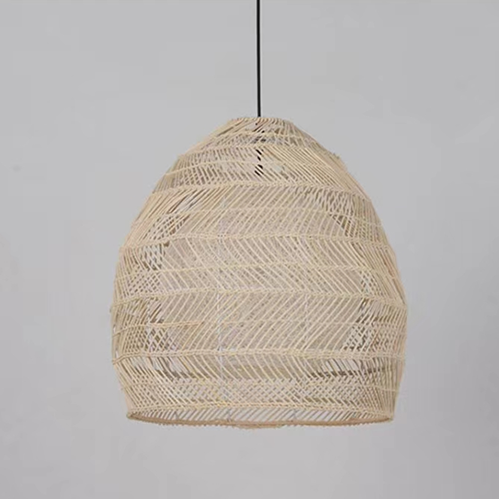 Nursery Boho Natural Woven Wicker Rattan Chandelier Basket Light Fixtu