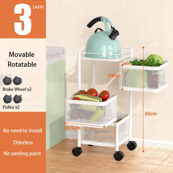Multifunctional Kitchen Shelf Multi-layer Rotatable Storage Rack