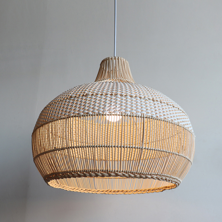Boho Luminaire Tropical Vine Light Fixture Dining Room Rattan Pendant