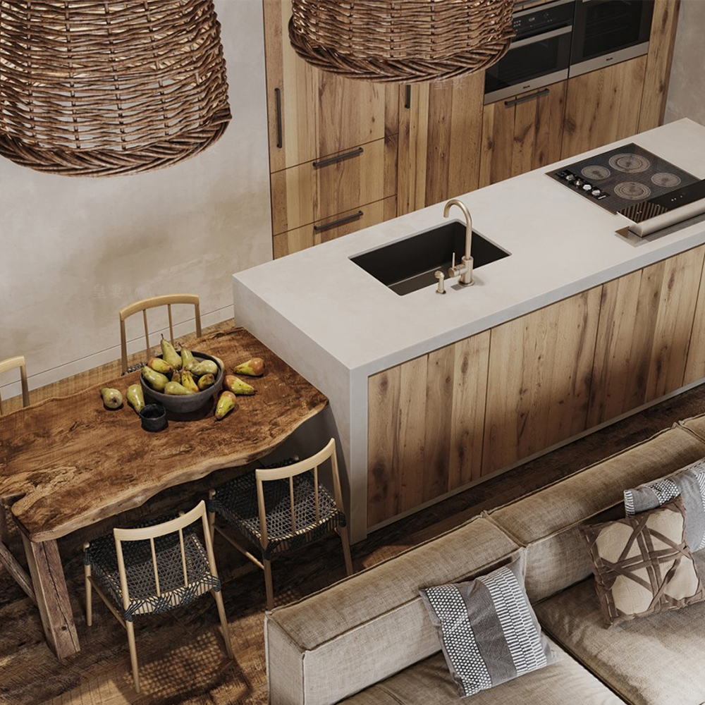 Wabi-sabi Vintage Pastoral Basket Weave Light Pendant Dining Room Ratt ...
