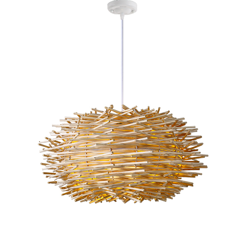 Rattan Weaving Bird Nest Light Creative Art Home Decor Handmade Lampsh