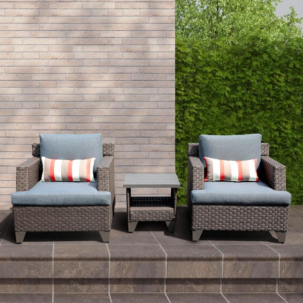 3 Piece Patio Set, Outdoor Furniture Conversation Sets - Orange-Casual®