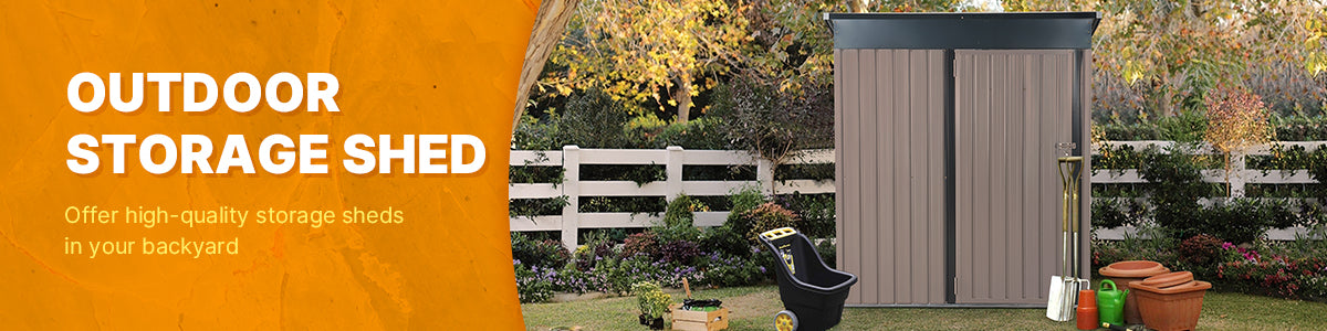 Metal Outdoor Storage Sheds, Garden Storage Sheds For Sale - Orange-Casual®