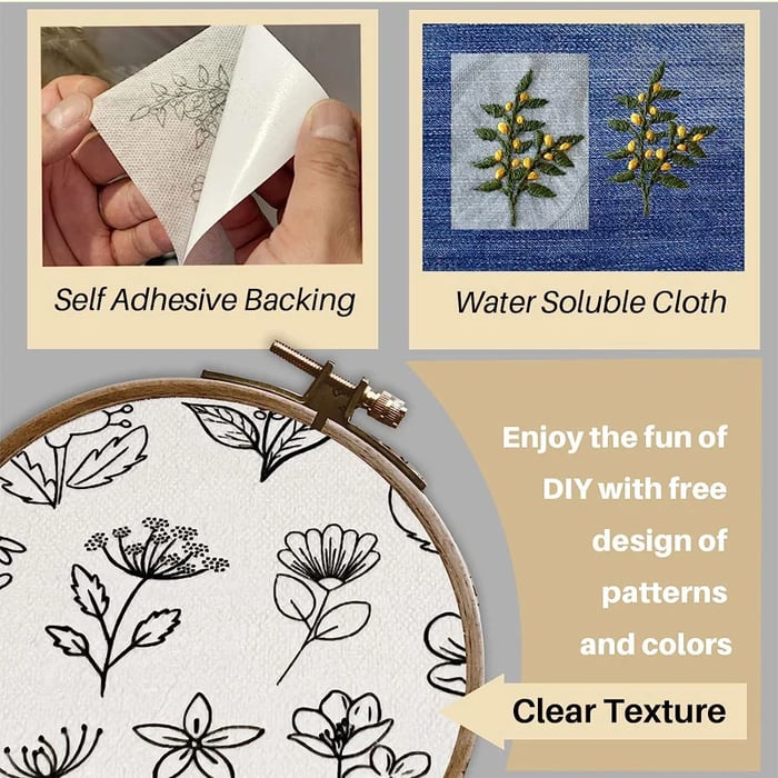 Water Soluble Flower Patterns for Embroidery – echodecor