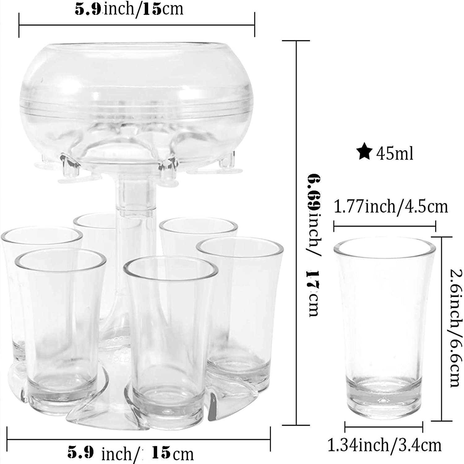 🥂6 Shot Glass Dispenser and Holder