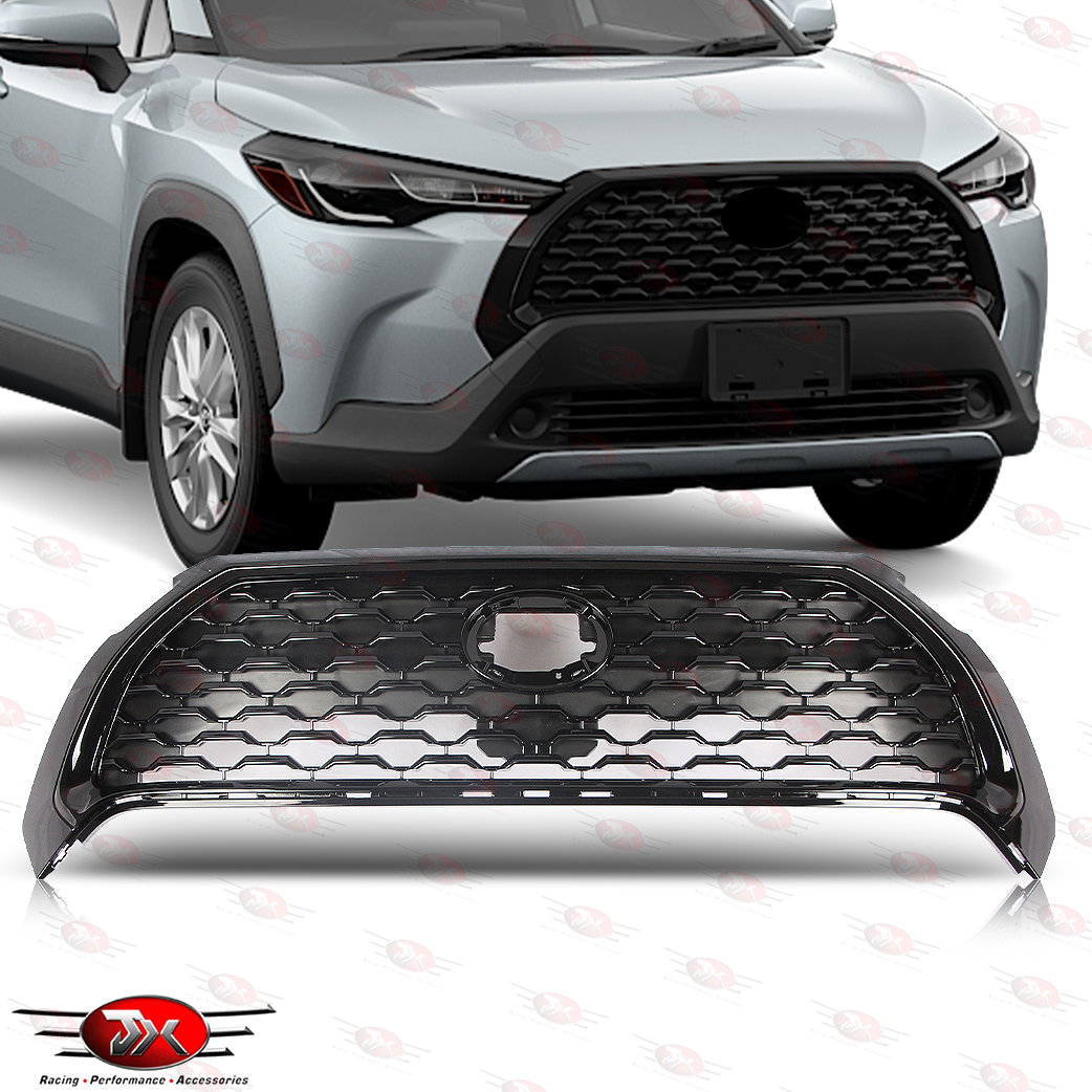 Fits Toyota Corolla Cross 2022-2023 L LE Front Upper Grille Gloss Blac