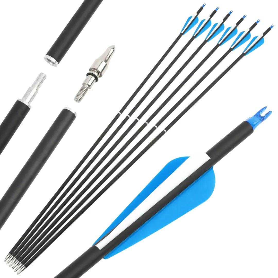 SHARROW 30" Carbon Takedown Arrows Spine 500 (6 Pack)-CHN Archery