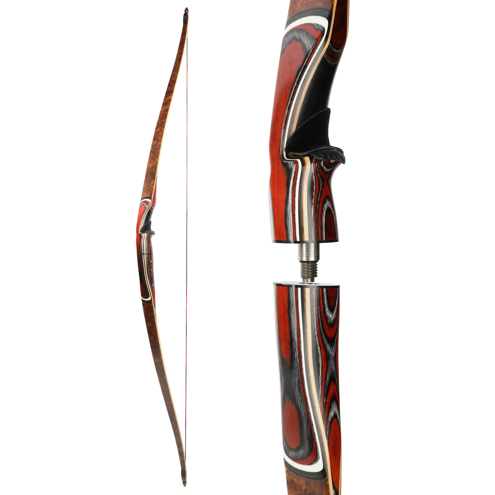 Handmade 60" Traditional Takedown Hybrid Longbow 20-55 lbs-CHN Archery