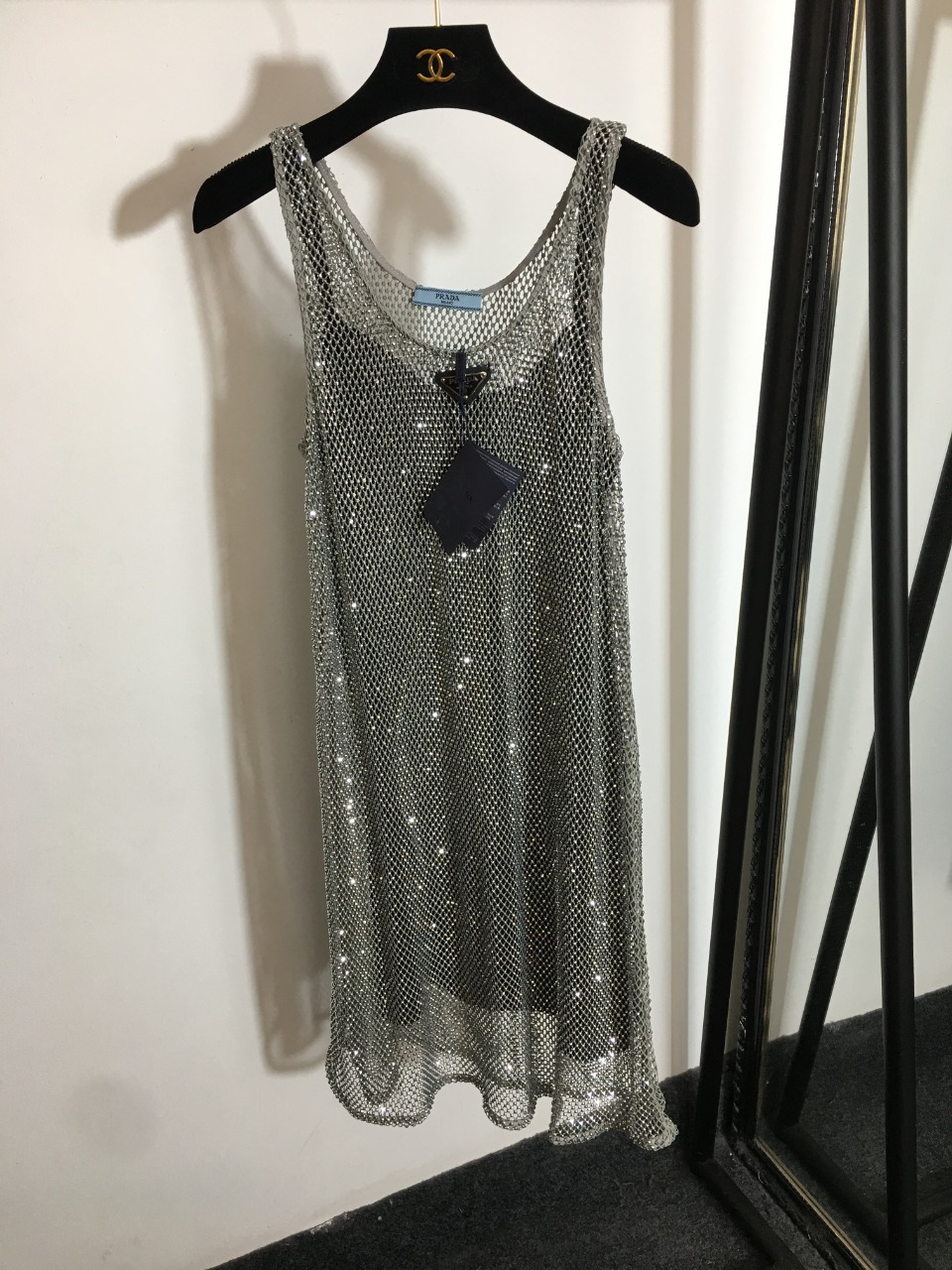 Prada Diamond Mesh Hollow Tank Dress