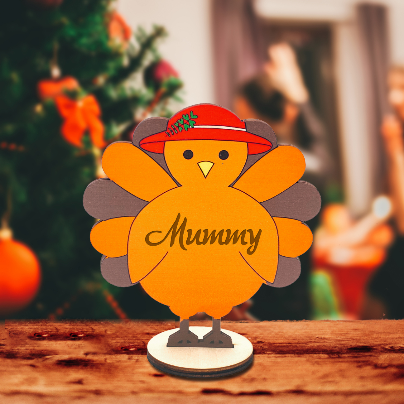 Personalized Thanksgiving Turkey Table Decor