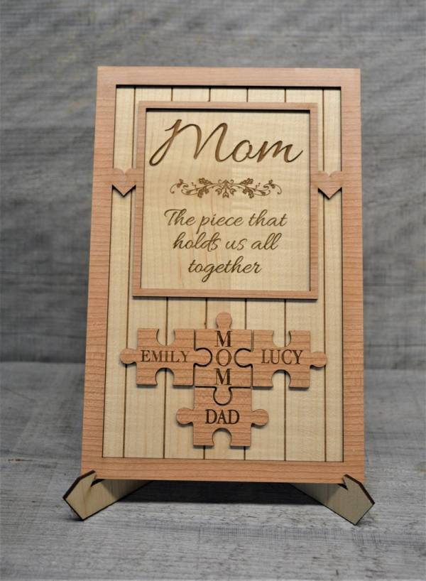 8 Names-Laser Cut Custom The Piece that Holds us Together Wooden Puzzl ...