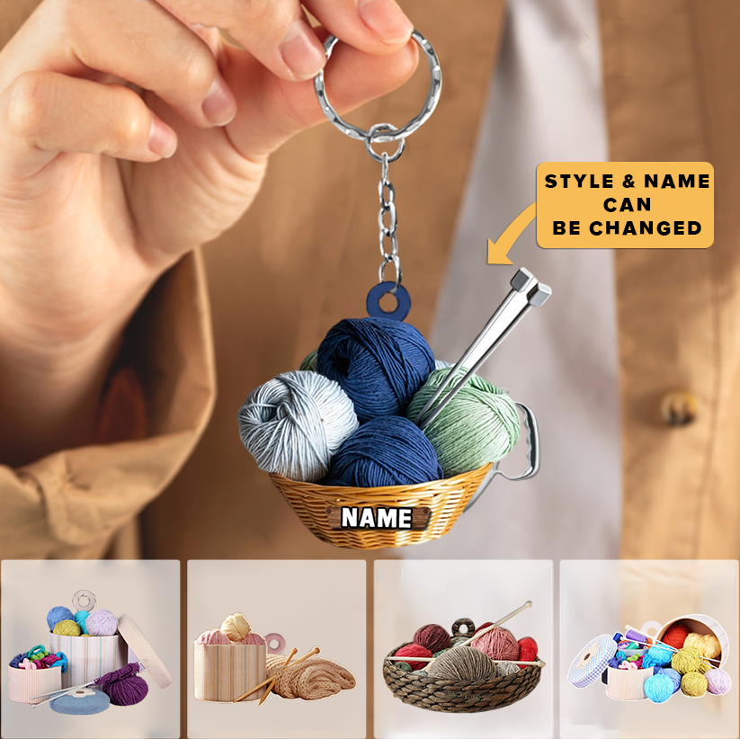 Personalized Knitting Acrylic Keychain - Gift for Knitter – Humor Custom