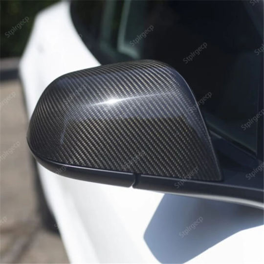 Tesla Model Y Carbon Fiber Mirror Caps -Real Molded Carbon Fiber