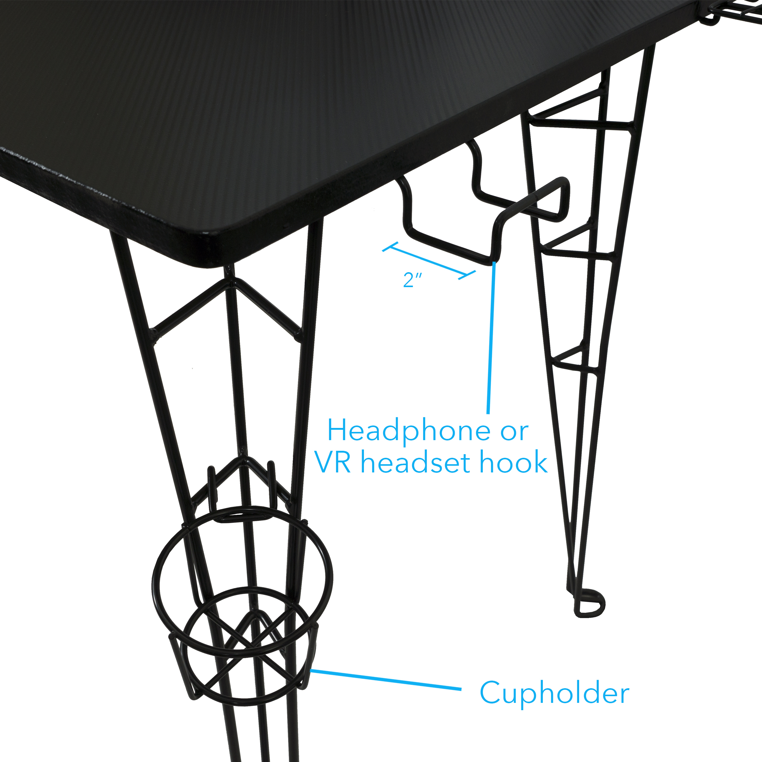Atlantic Gaming Desk Pro Metallic Black