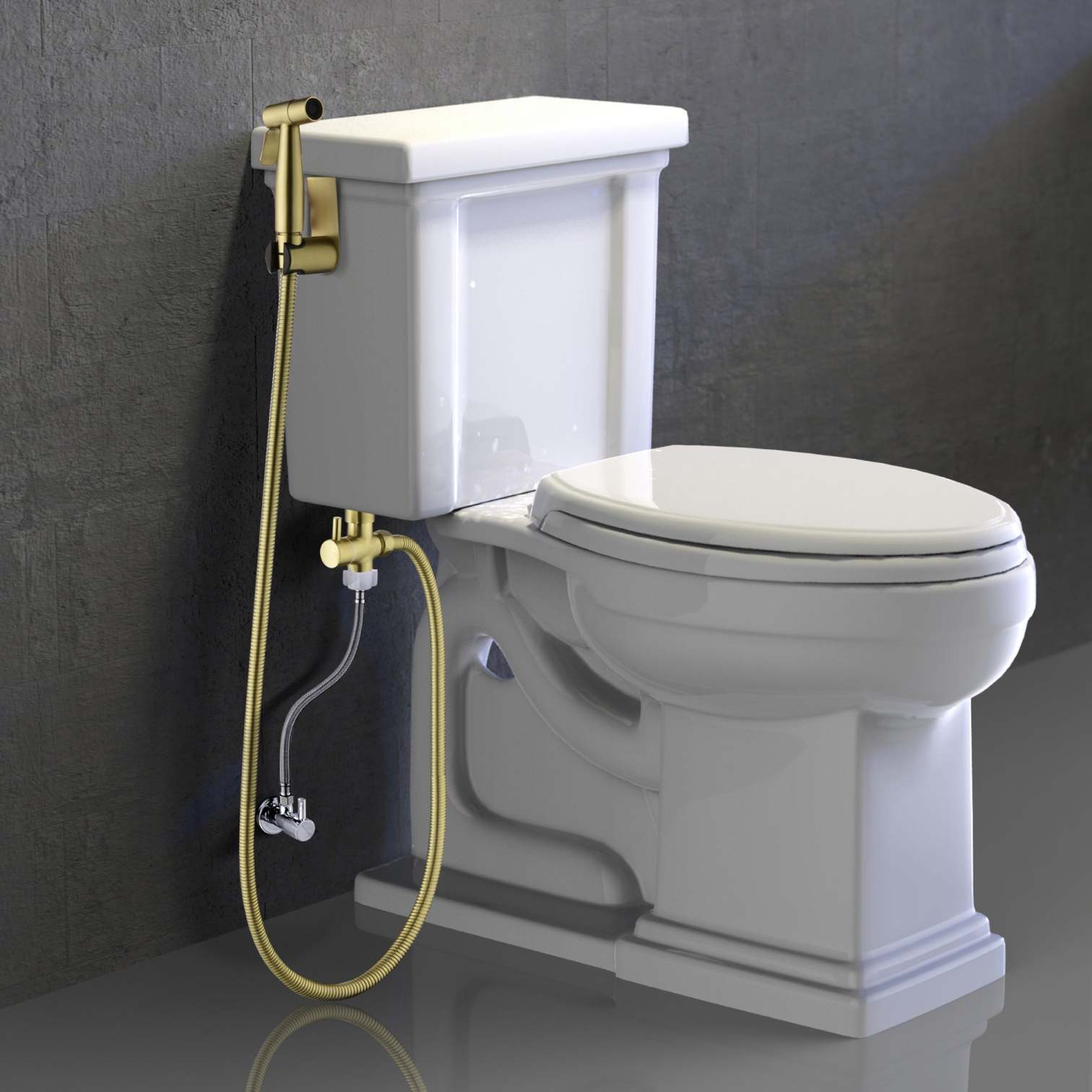 Single-Handle Bidet Faucet with Sprayer Holder, Solid Brass T-Valve ...