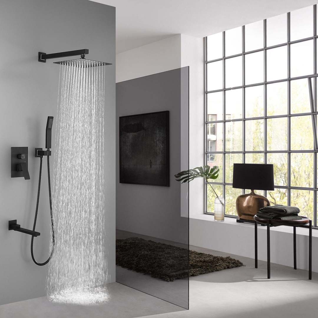 10 Inch Shower System Luxury Rain Shower Head Combo Set with Tub Faucet