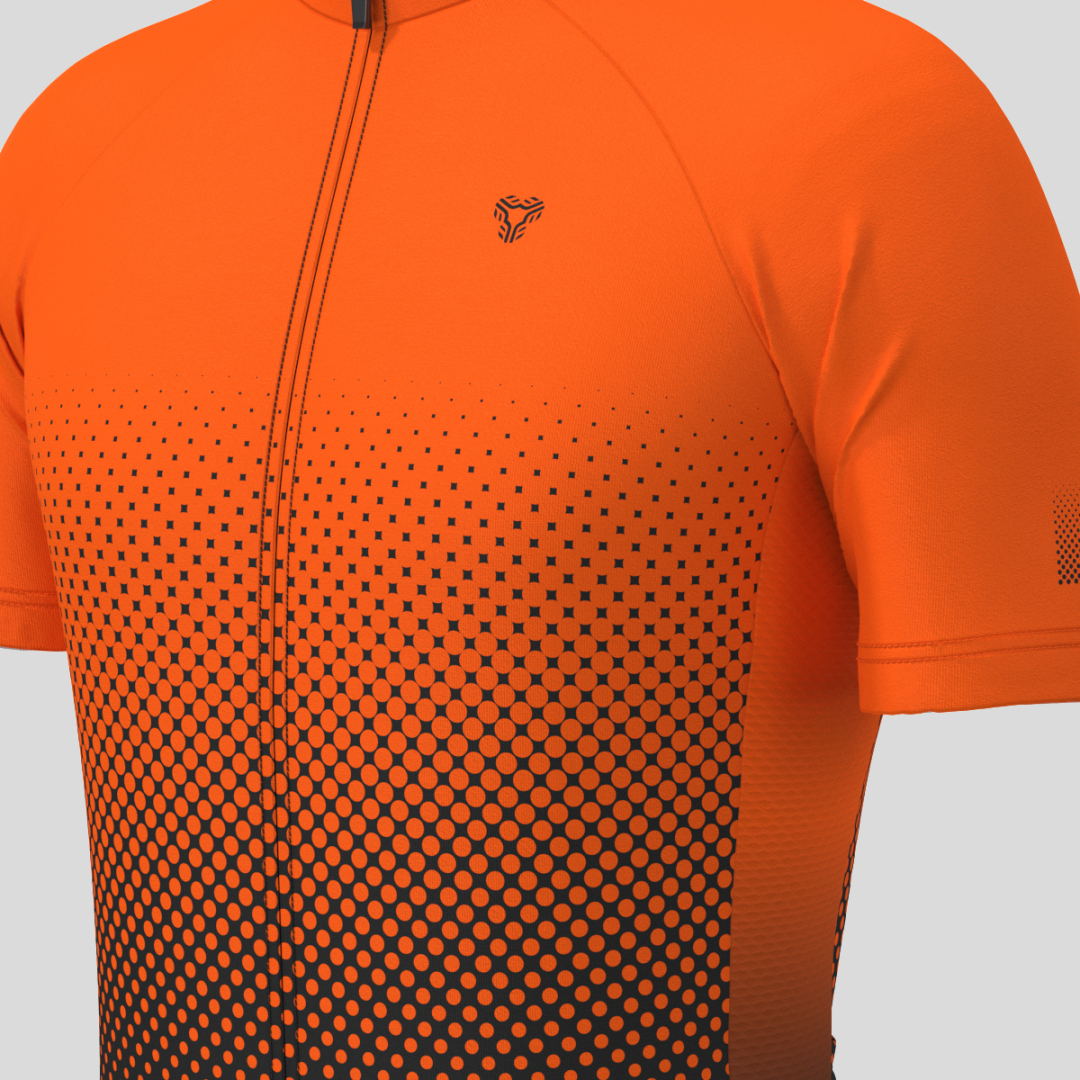 Polka Dot Gradient Men's Cycling Jersey - Tangerine | Sanpella.cc