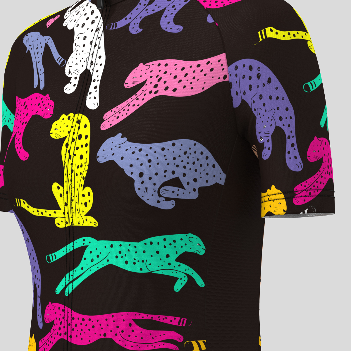 Multicolor Leopard Print Women's Cycling Jersey | Sanpella.cc