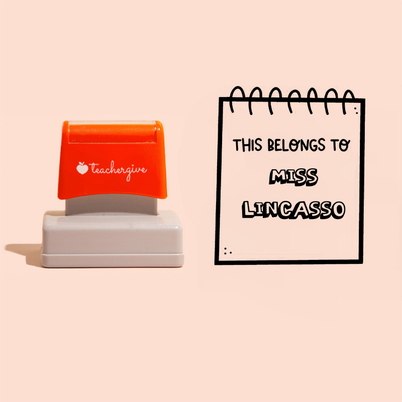 Personalized Notebook Label Large Rectangle Stamp Sale-Teachersgram