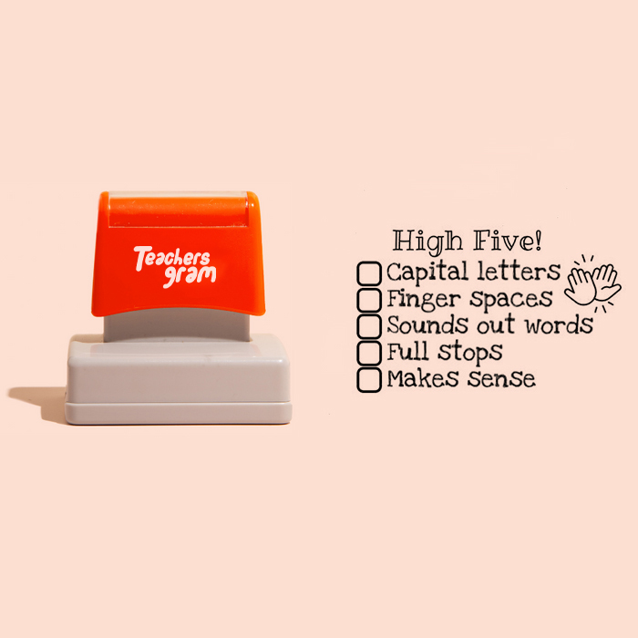 High Five Writing Large Rectangle Stamp-Teachergive