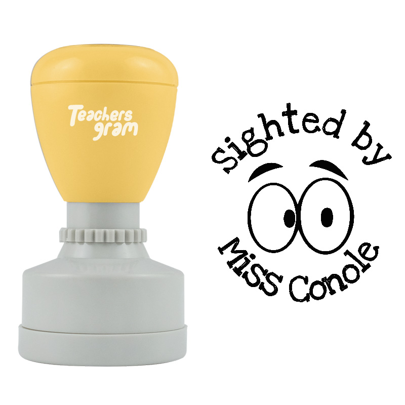 Personalized Sighted By Teacher Stamp - Teachergive
