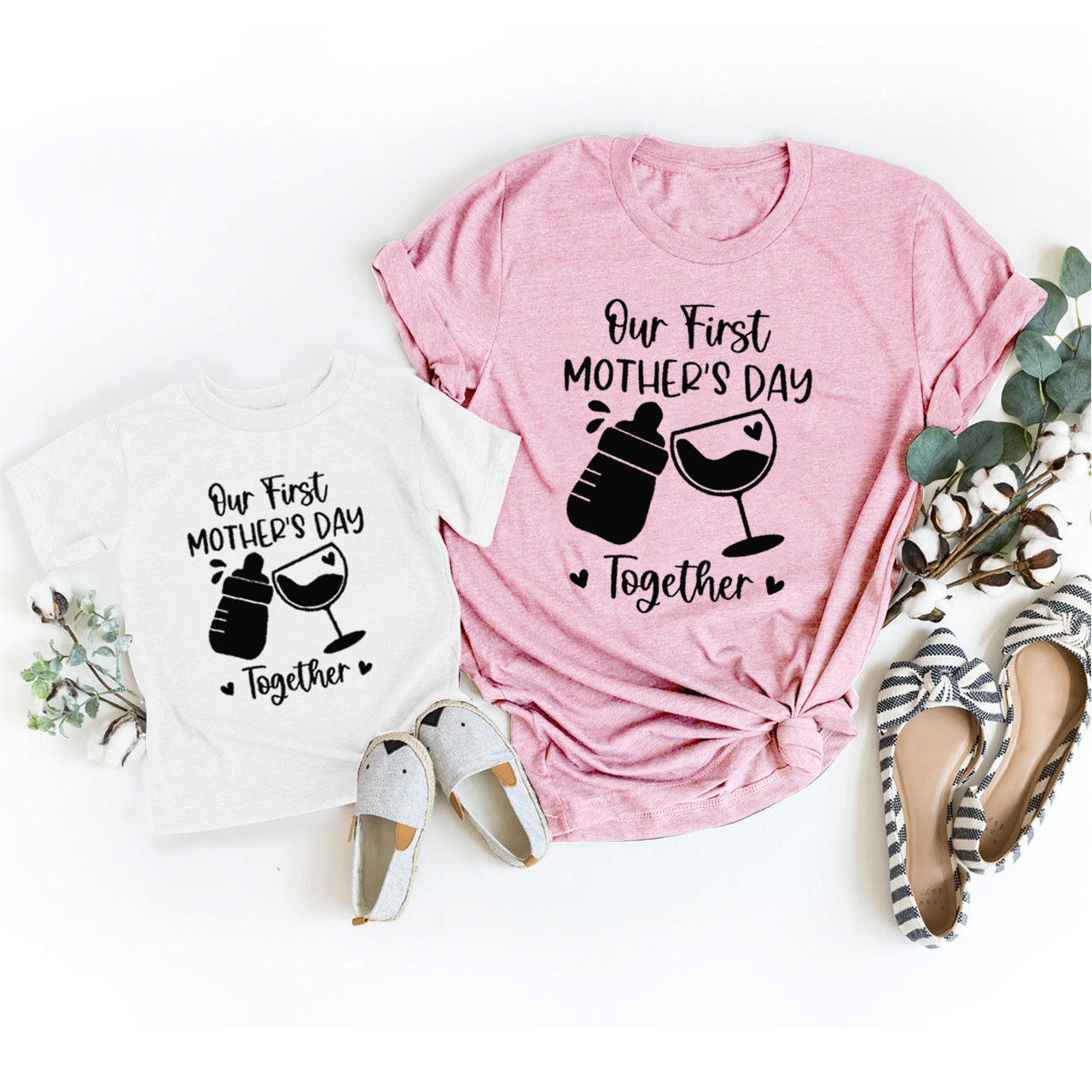 Matching Tees Our First Mother s Day Shirt For Mother s Day Sale matching-tees-our-first-mother-s-day-shirt-for-mother-s-day-sale