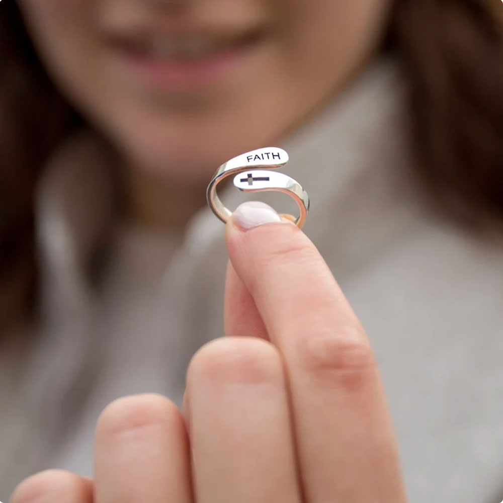 Faith over Fear Silver Ring Sale - GuidingCross