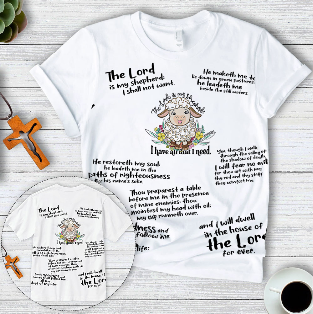The Lord Is My Shepherd All Over Print T Shirt Sale Guidingcross