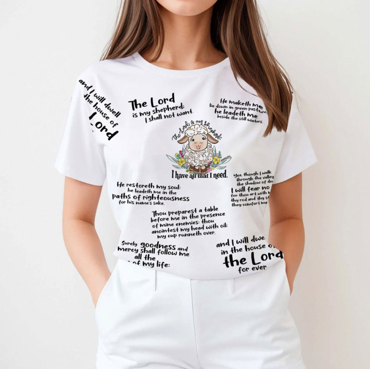 The Lord Is My Shepherd All Over Print T Shirt Sale Guidingcross