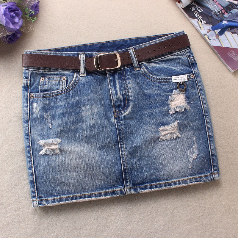 Happiness Slim Fit With Inner Lining Denim Skirt