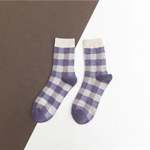 Purple Plaid Socks