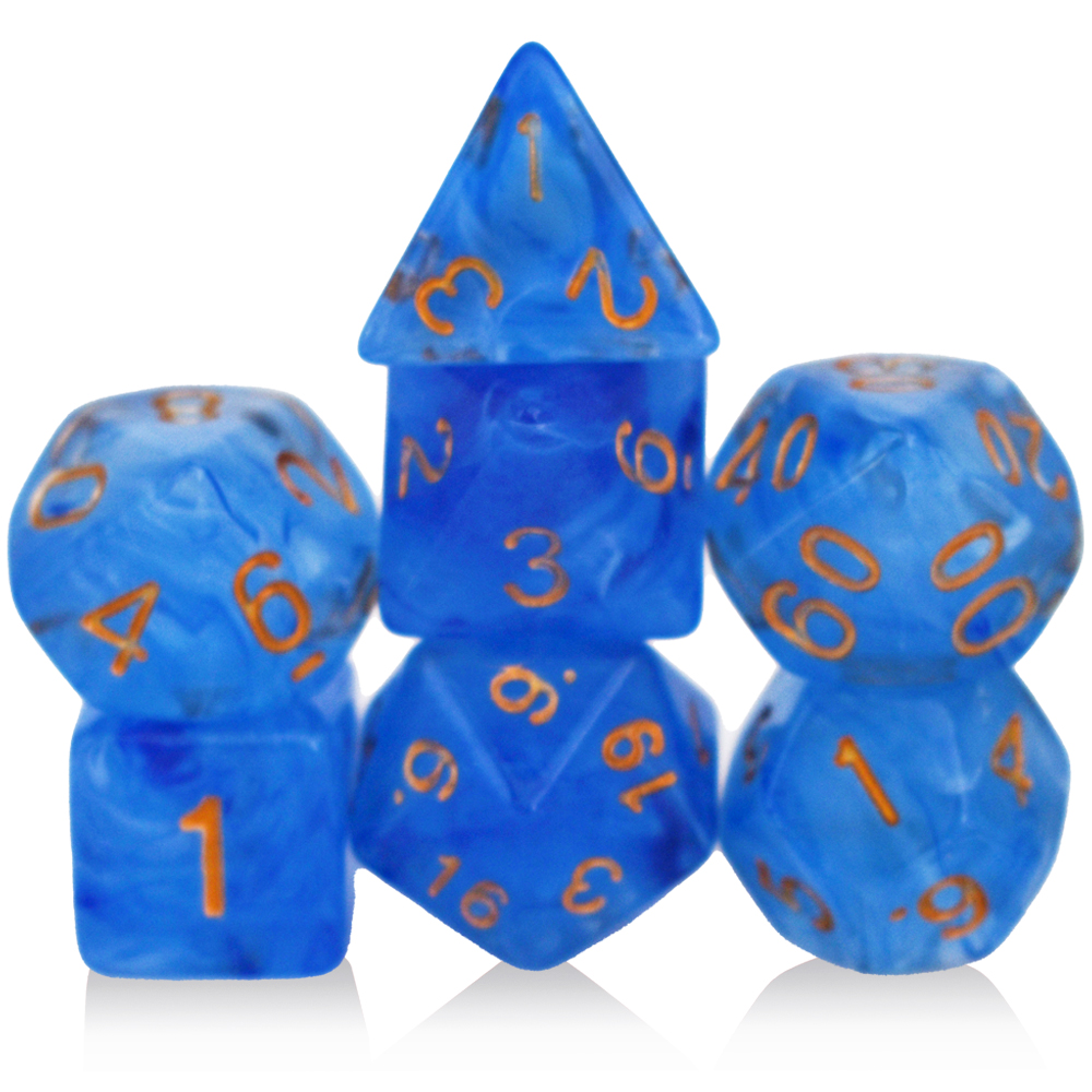 Blue Silk Dice Set