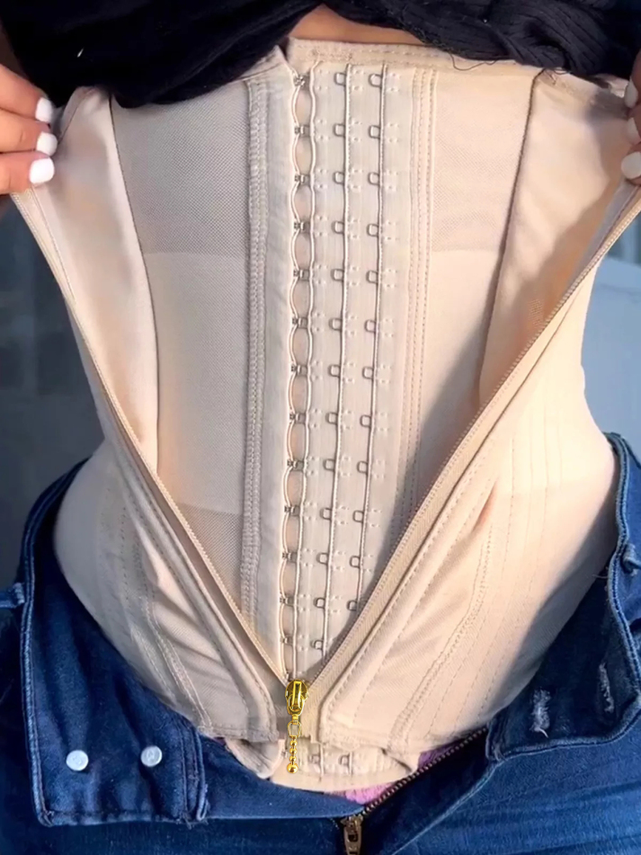 Women Waist Trainer with Zipper & Hooks Ref10060-ChicCurve