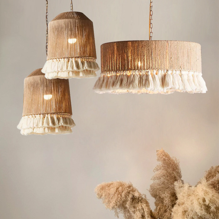 Rustic Pendant Light - Bohemian Vintage Tassel | Labpiecesign ...