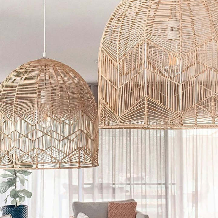 Labpiecesig Handmade Basket Rattan Pendant Light Shades For LivingRoom