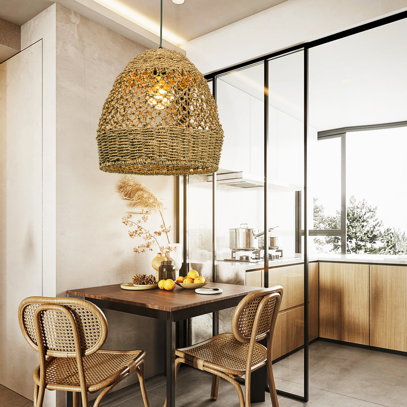 Boho Pendant Light | Farmhouse Coastal Hanging Lamp - Labpiecesign ...