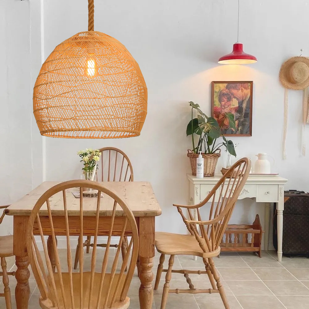 Rattan Hanging Light Shades Pendant Lamp for Living Room – LabPieceSign
