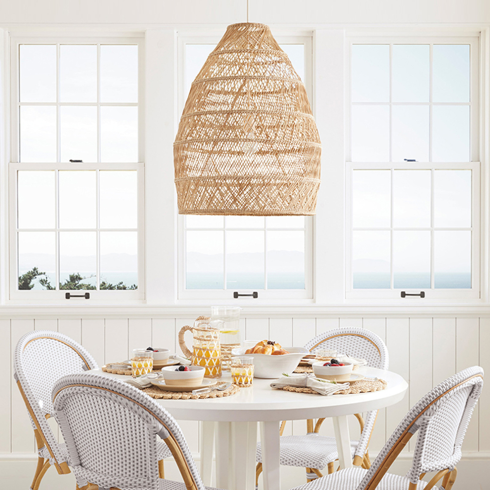 Basket Rattan Pendant Light Shade Pastoral Wicker Hanging Lamps ...