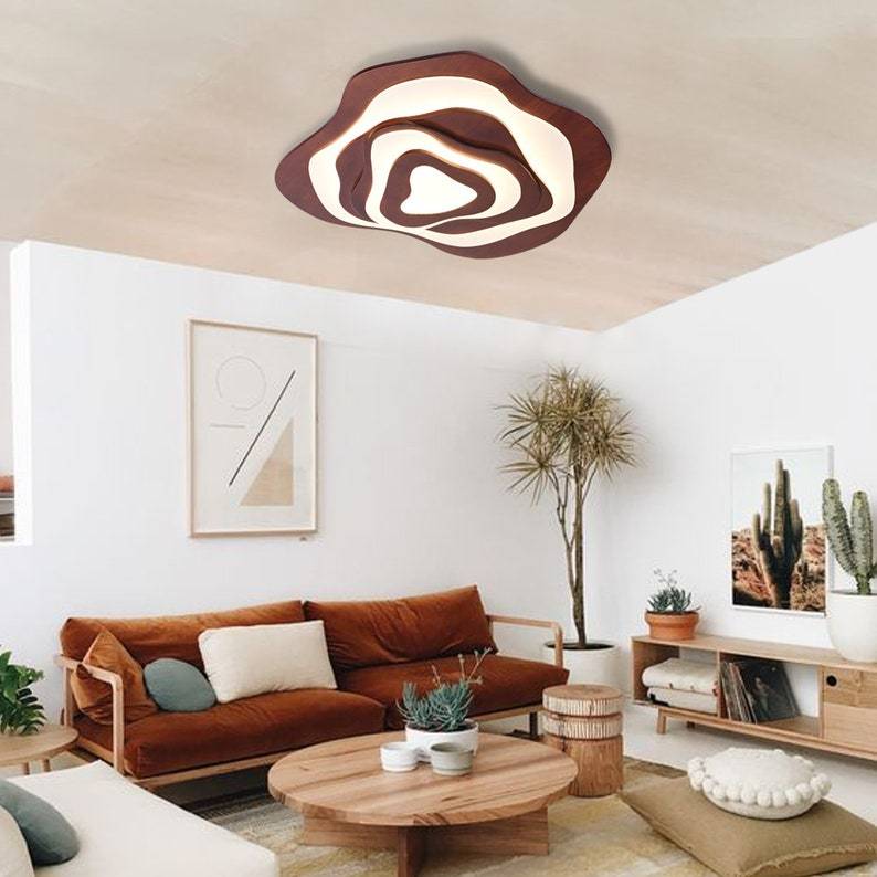 Irregular Solid Wooden Ceiling Light For Living Room-labpiecesign