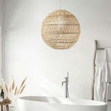 Basket Rattan Pendant Light Shade Pastoral Wicker Hanging Lamps
