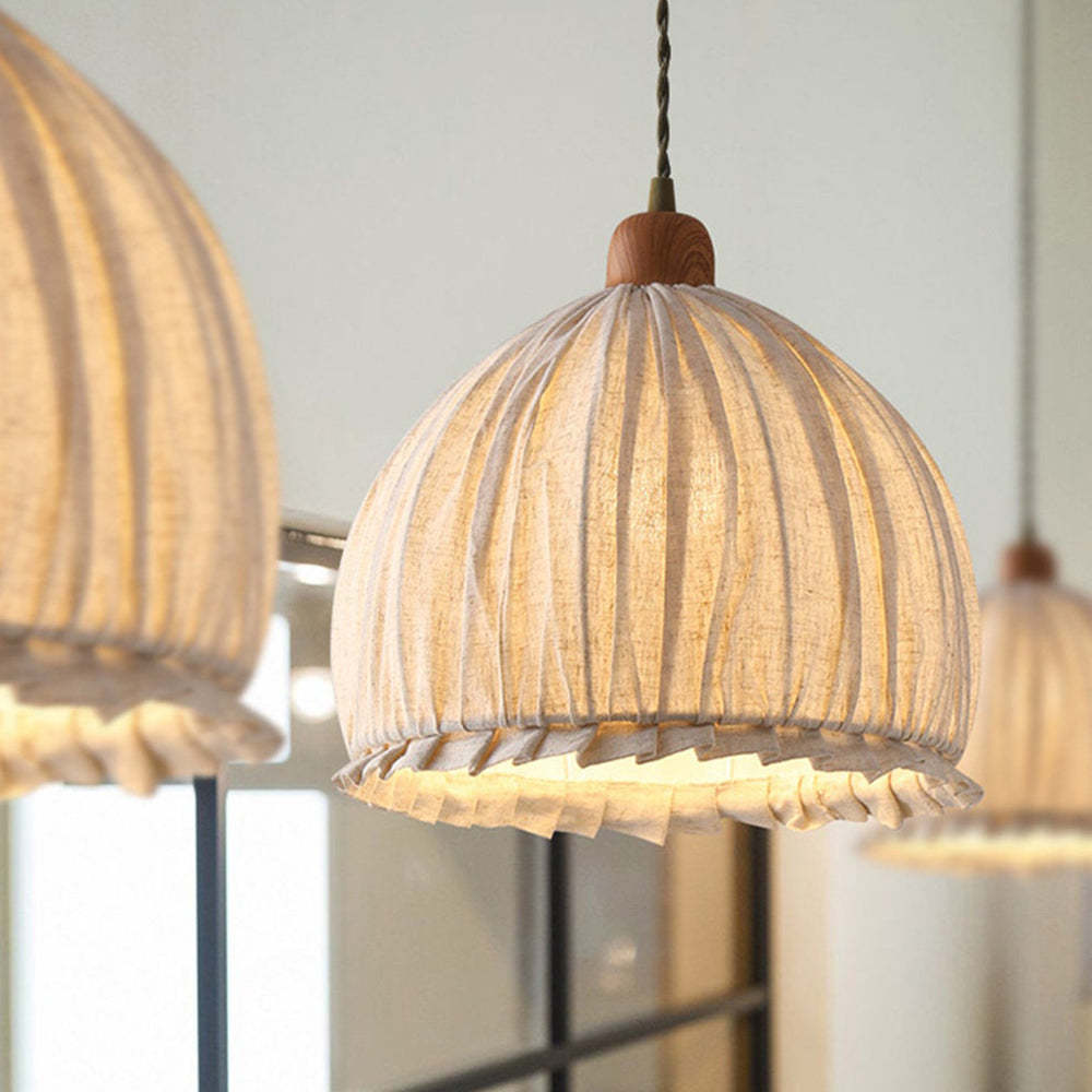 Farmhouse Pendant Light: American Pastoral Style Linen Cotton ...