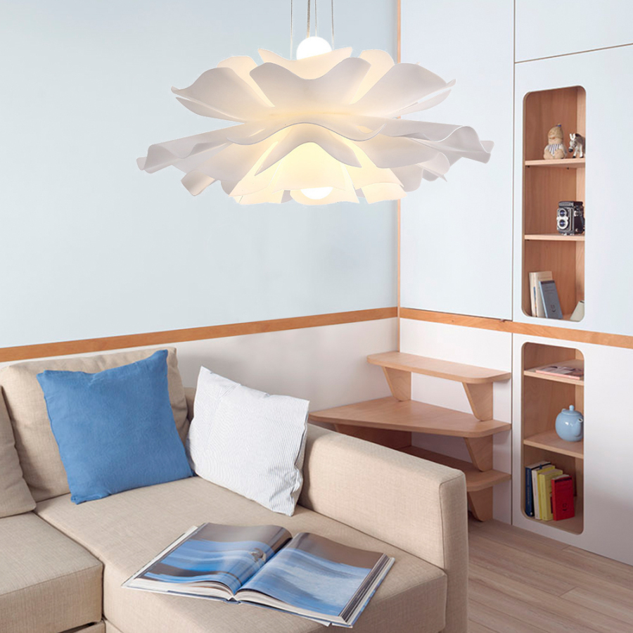 Nordic Simple White Flower Shape Ceiling Light