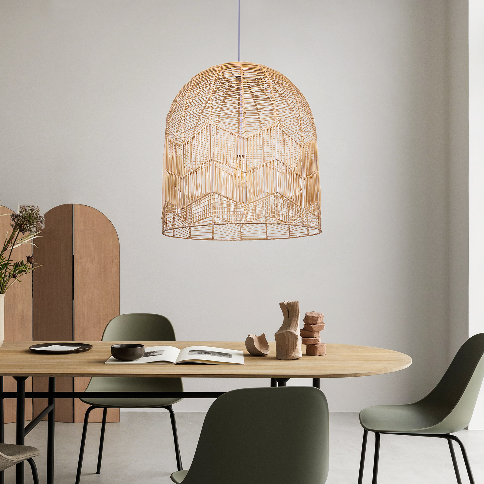 Labpiecesig Handmade Basket Rattan Pendant Light Shades For LivingRoom
