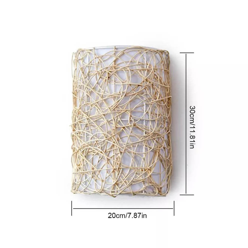 Vintage Rattan Wall Light Wicker Wall Pendant Lamps Wall Sconce Light ...