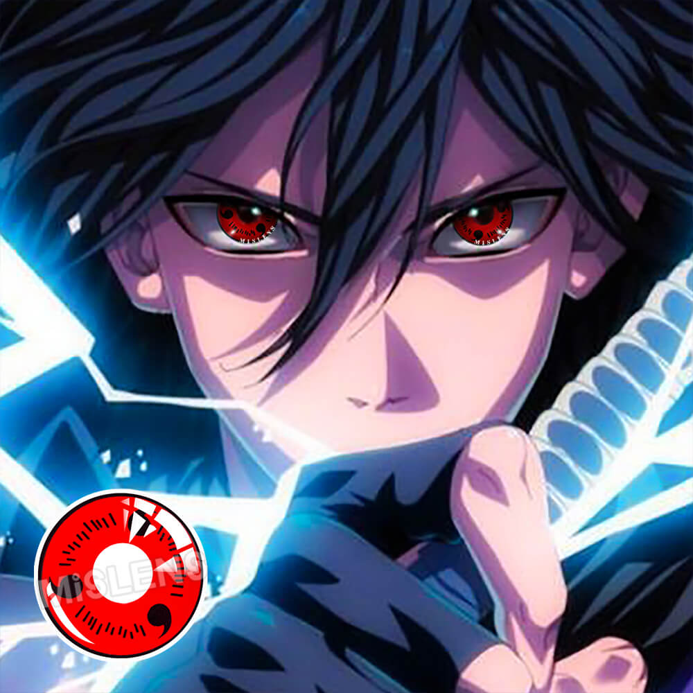 Mislens Red Sasuke Uchiha Cosplay color contact lenses -mislens