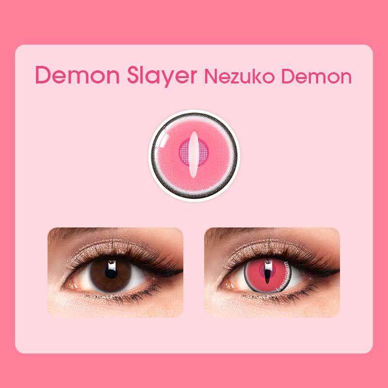 nezuko demon contact lenses