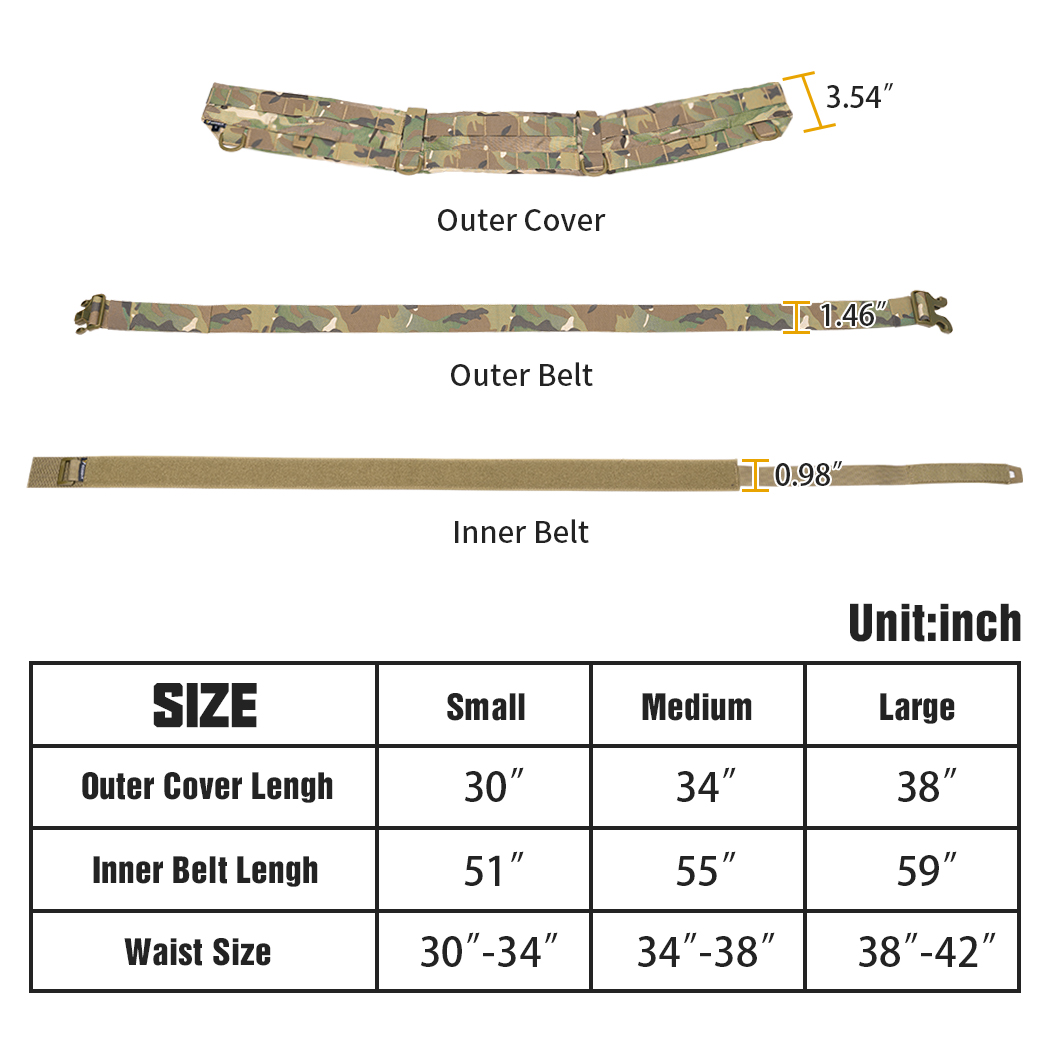 IDOGEAR Tactical Belt MOLLE Military Belt Modular Rigger's Belt ...