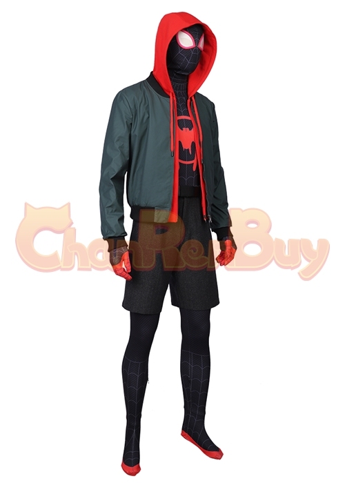 Miles Morales Costume Spider Man Into the Spider Verse Cosplay Suit