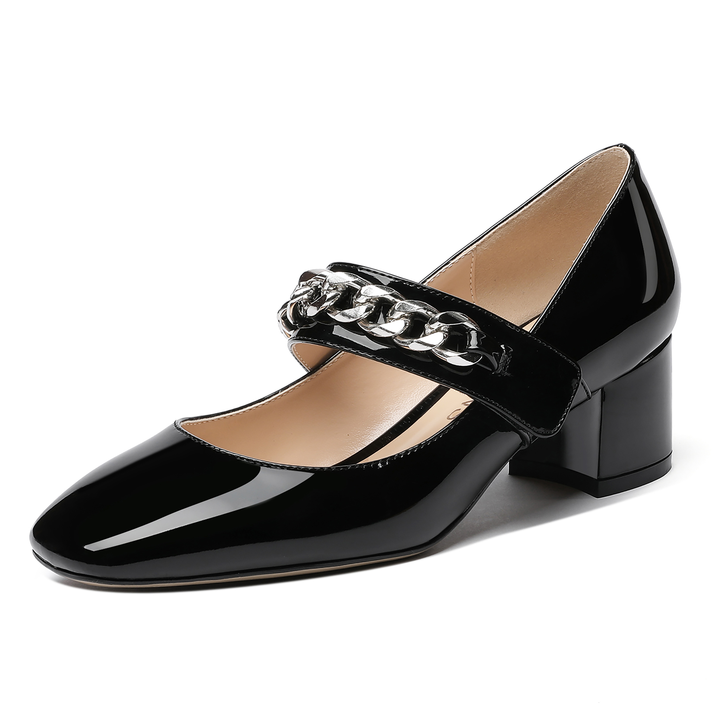 Womens Wedding Spring Party Patent Square Toe Summer Fashion Autumn Dating Sexy Chunky Low Heel