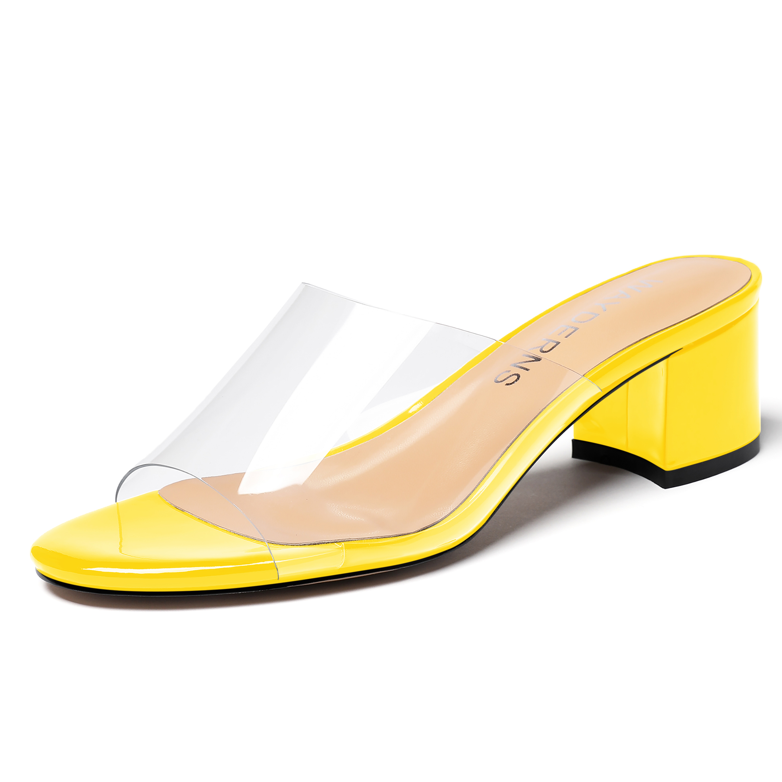 Womens Party Fashion Wedding Summer Pvc Sexy Round Toe Chunky Low Heel Pumps Heels Sandals